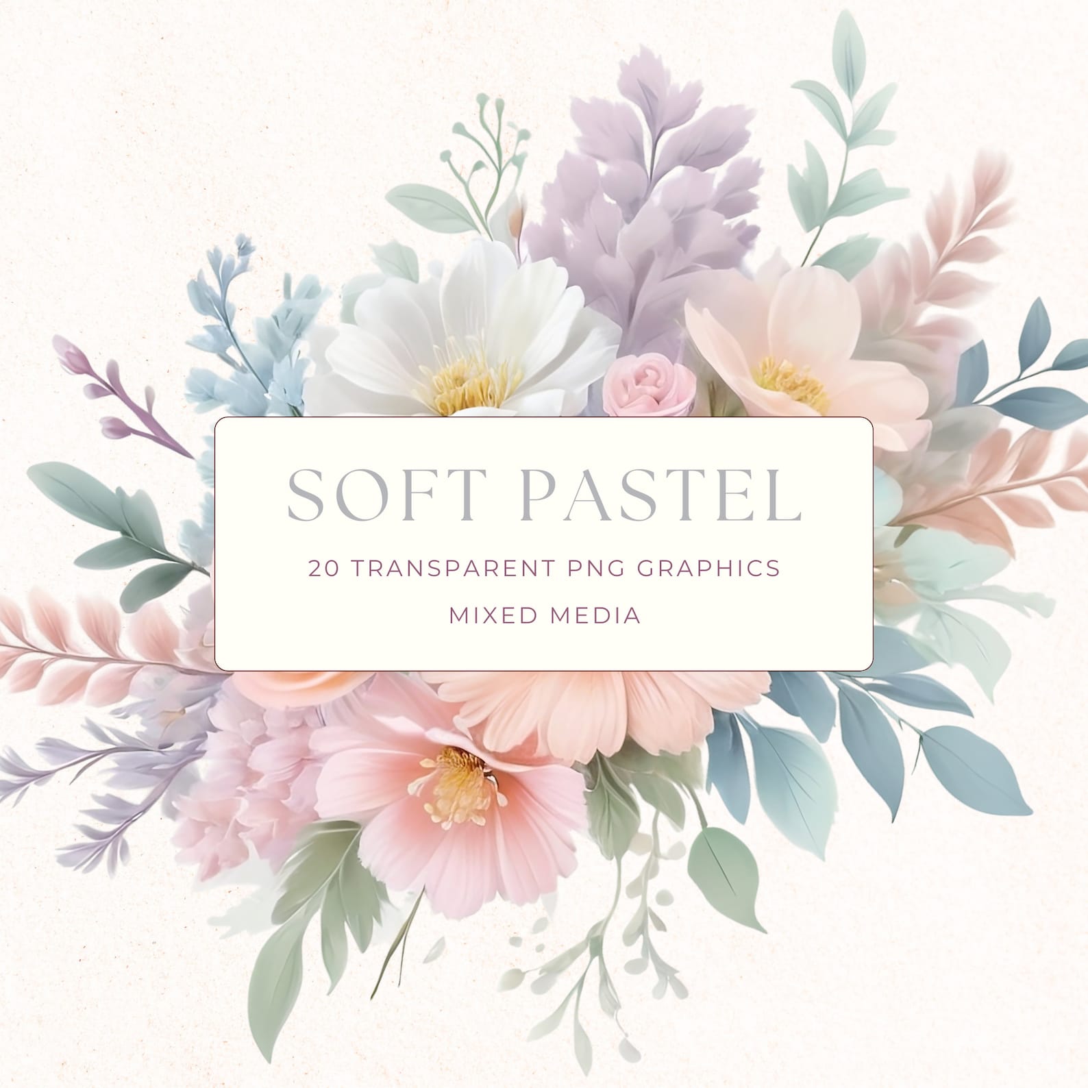 Pastel Flowers PNG Clipart, Soft Pastel Colors, Scrapbooking Floral ...