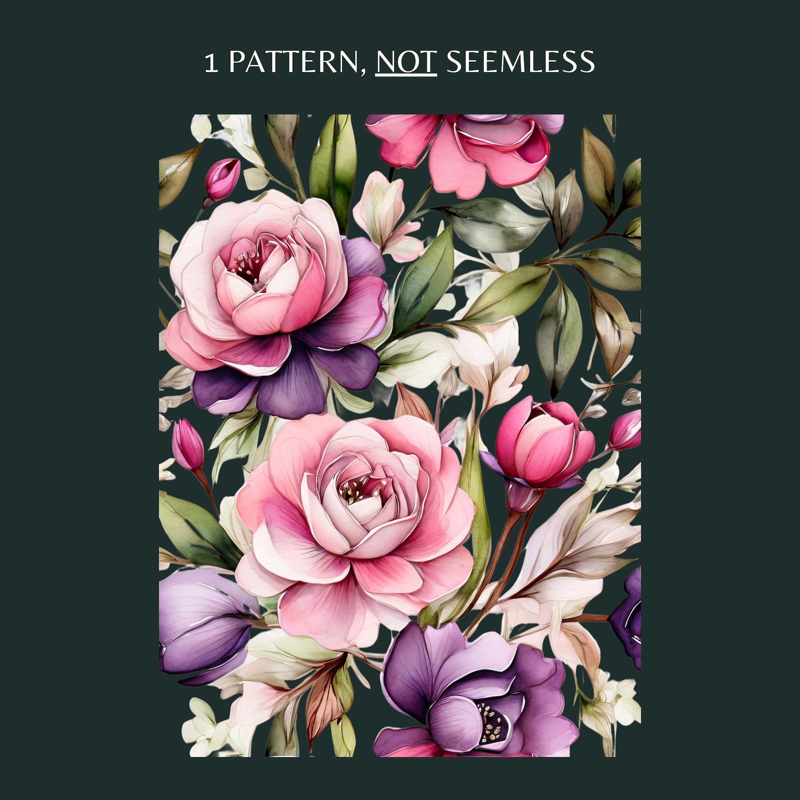 Watercolor Flowers Clip Art PNG, Purple Floral Clipart, Instant ...