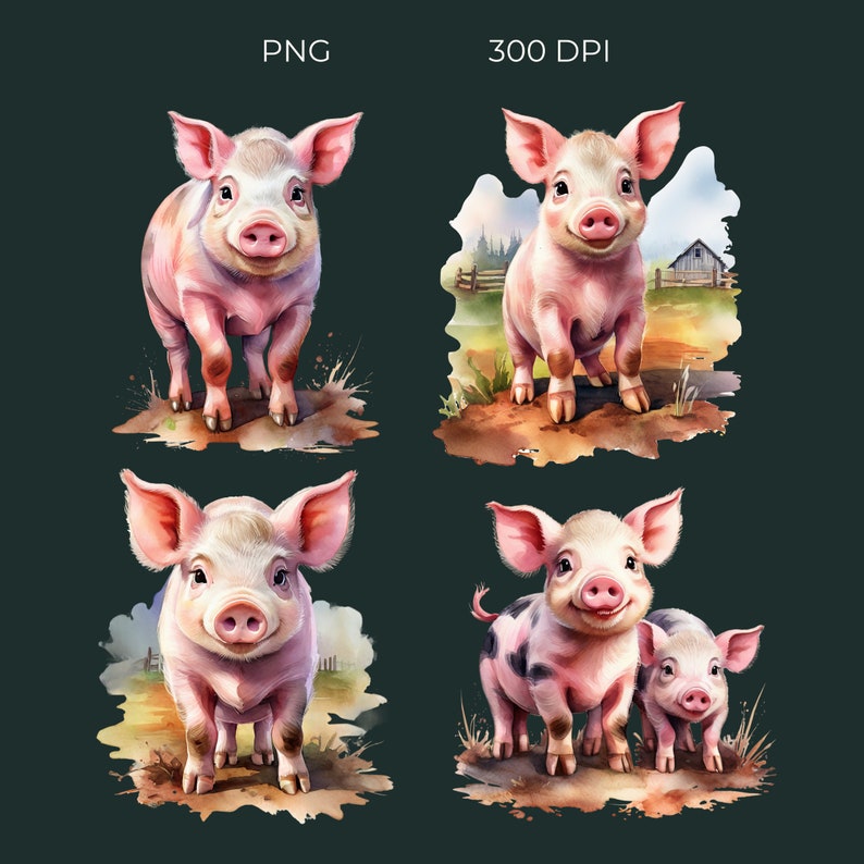 Cute Pig Clipart Farm Animal PNG, Piglet Clip Art, Animal Lovers ...