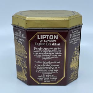 Vintage Lipton English Breakfast Tea London Box 9.5 Cm - Etsy