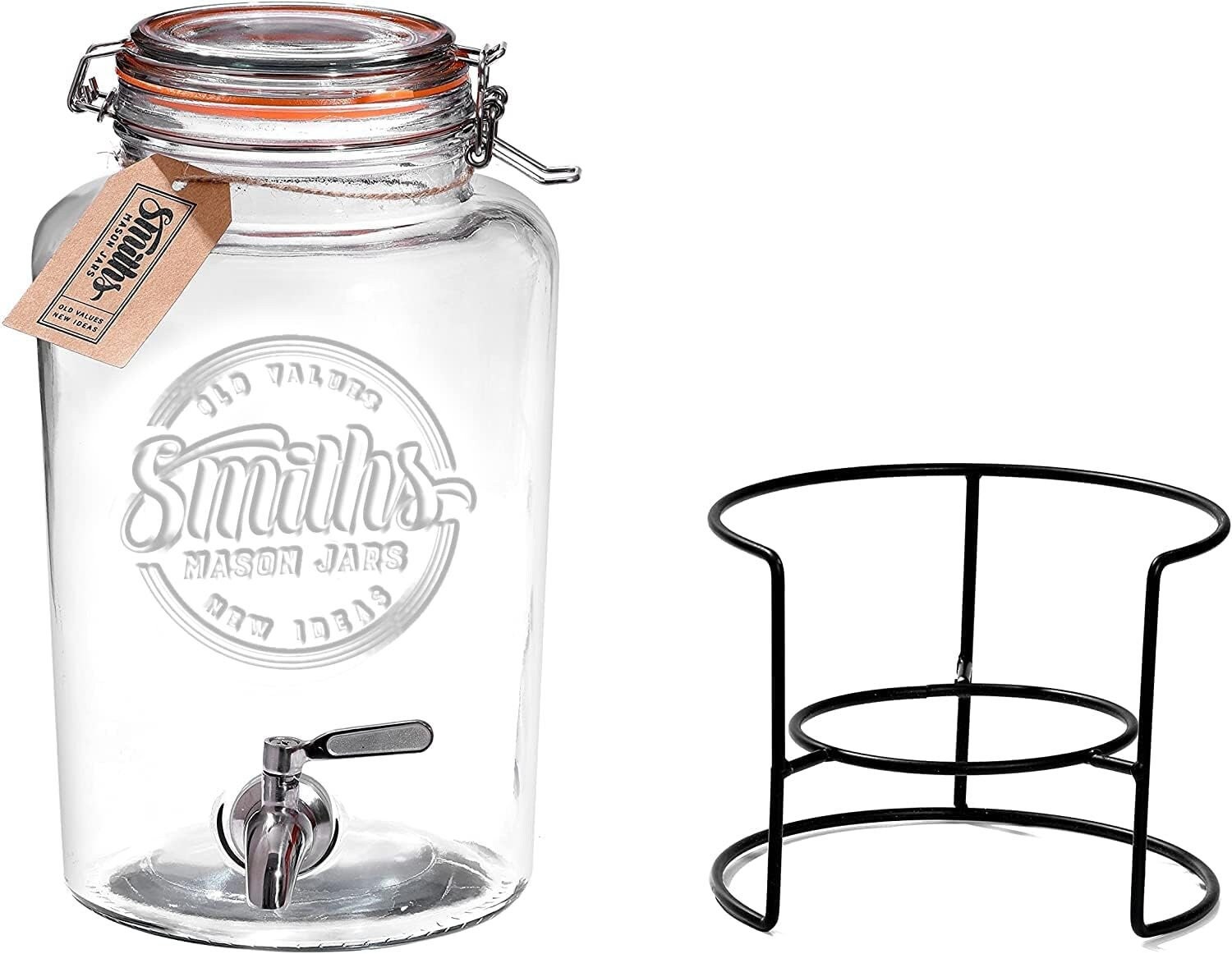 SMJ 5L Glass Drinks Dispenser With Steel Spigot Tap ideal for Summer ...