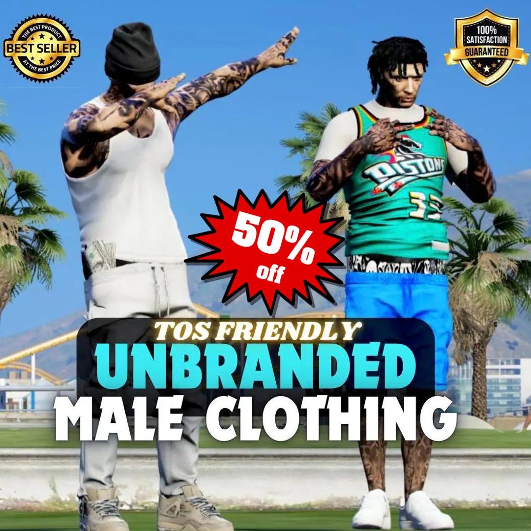 Fivem TOS Clothing Male Unbranded - Lore Friendly - Fivem Ready & Optimized - Etsy