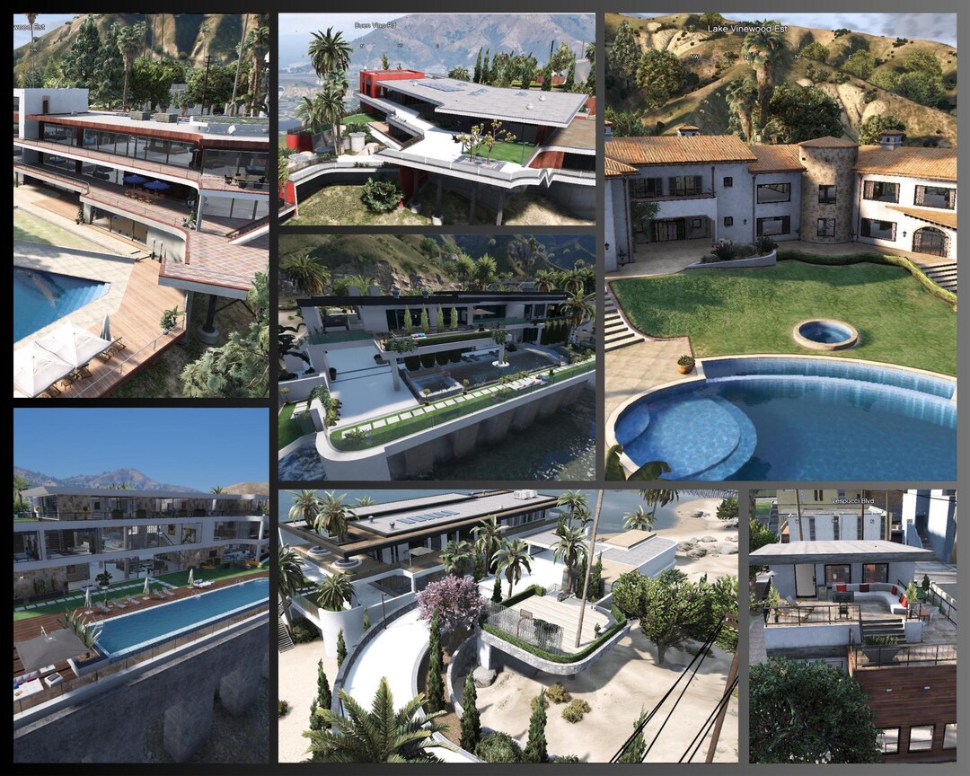 FiveM 11 Mansion Villa PACK Mafias Gangs Luxury House Mansions MLO ...