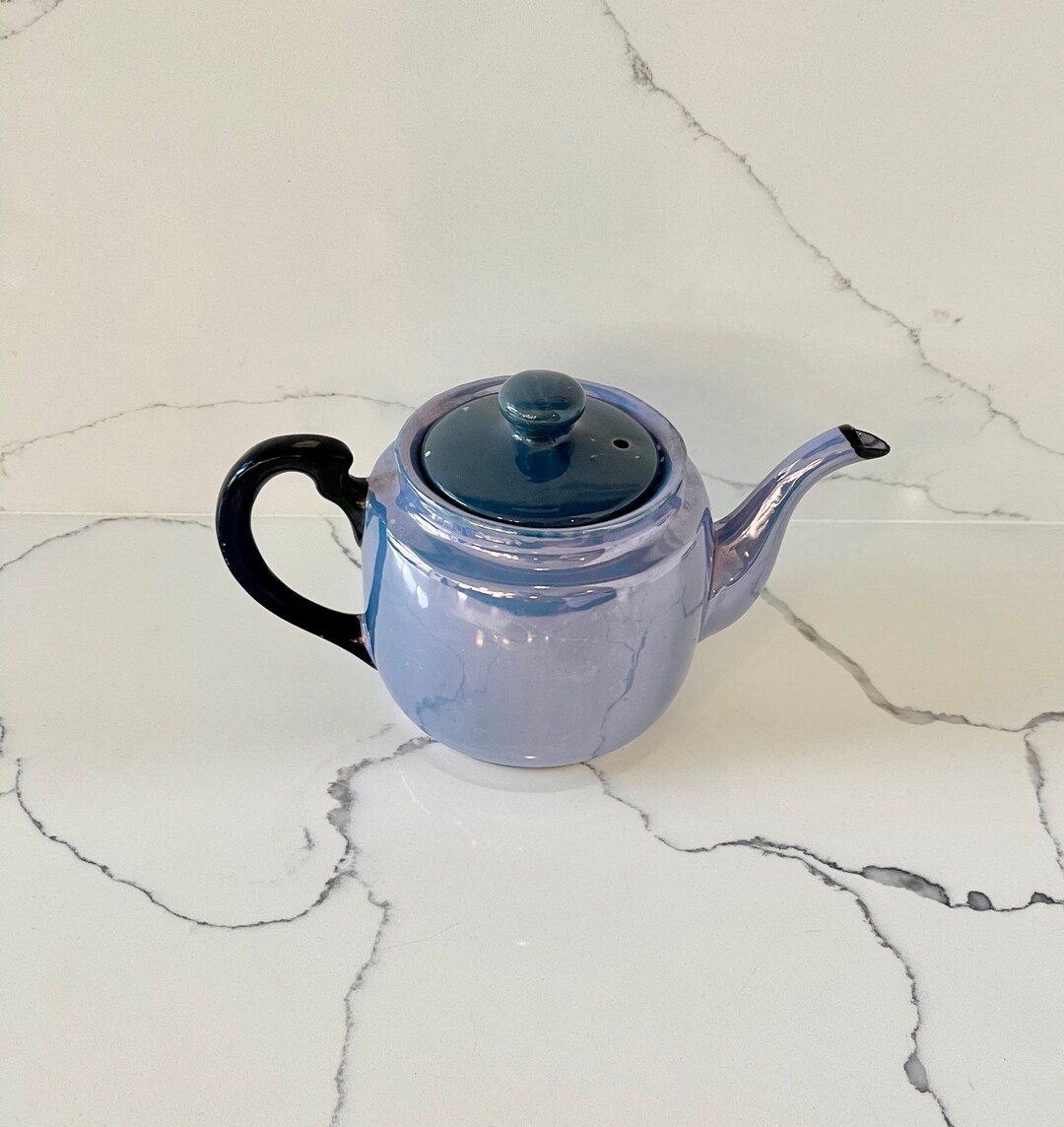 Antique 1920s Art Deco Japanese Takito Hand Painted Iridescent Blue ...