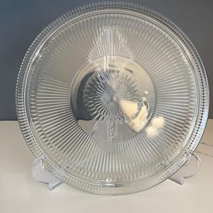 Vintage Ribbed Glass Cake Plate: Footed Charcuterie Board (12.25 Inch ...