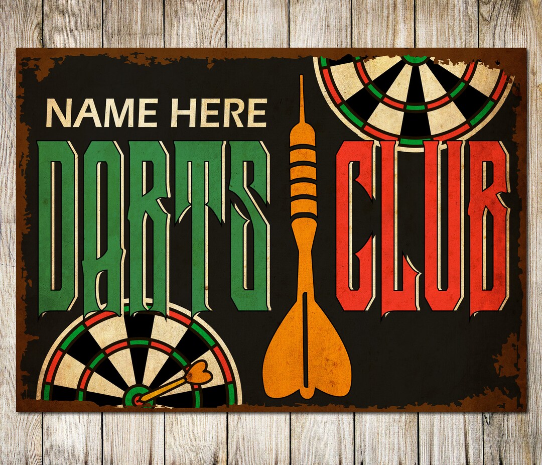 PERSONALISED Darts Club Sign Home Bar Pub Man Cave Shed Garage Metal ...