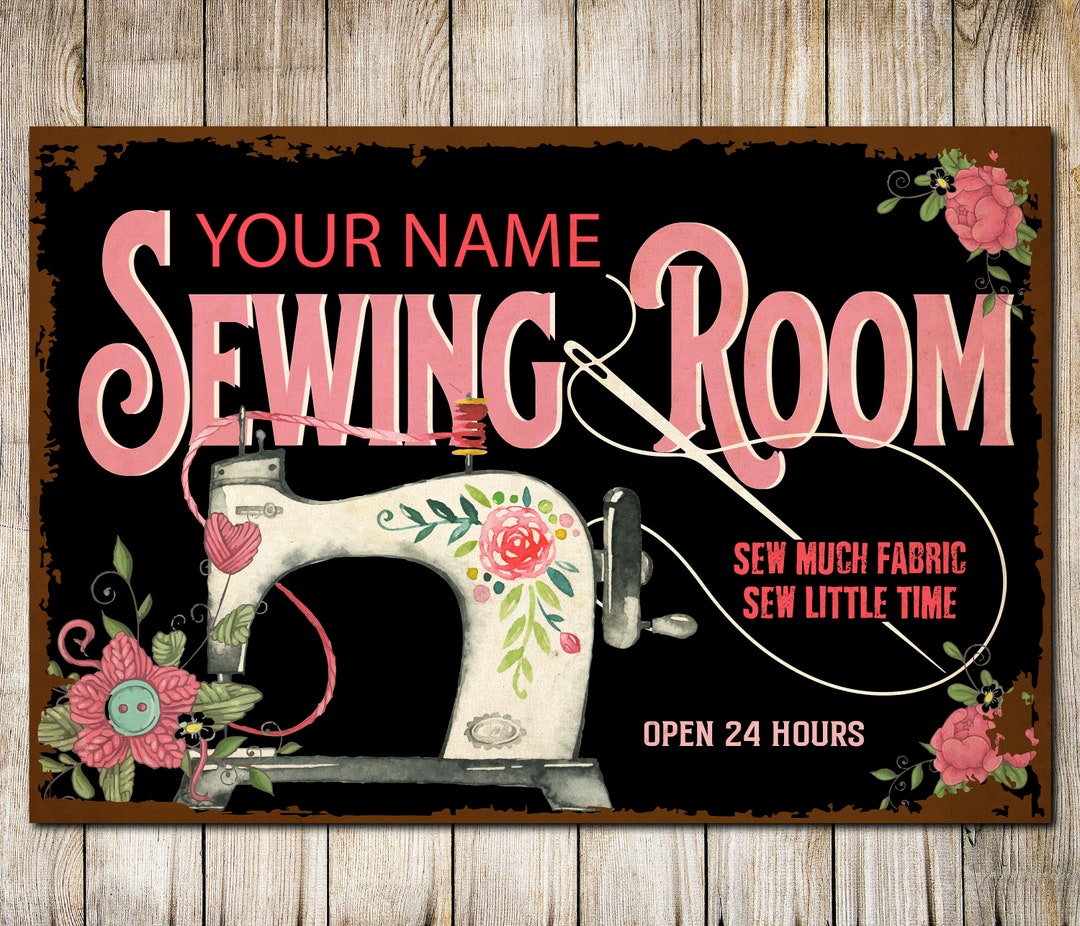 PERSONALISED Sewing Room Sign Craft Room Custom Gift Wall Decor Metal ...