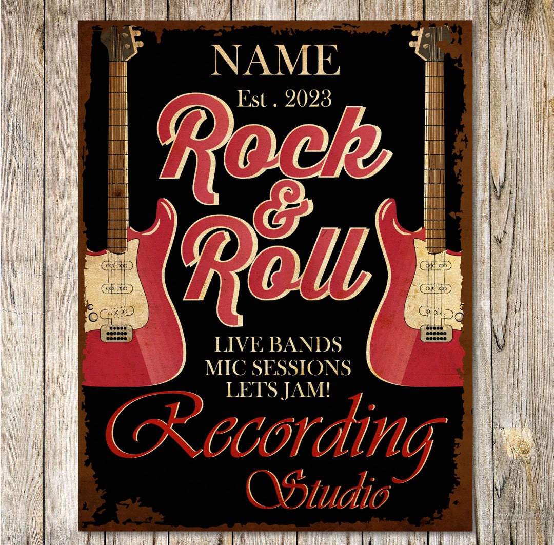 PERSONALISED Rock N Roll Sign Custom Music Decor Love Rockstar Gift ...