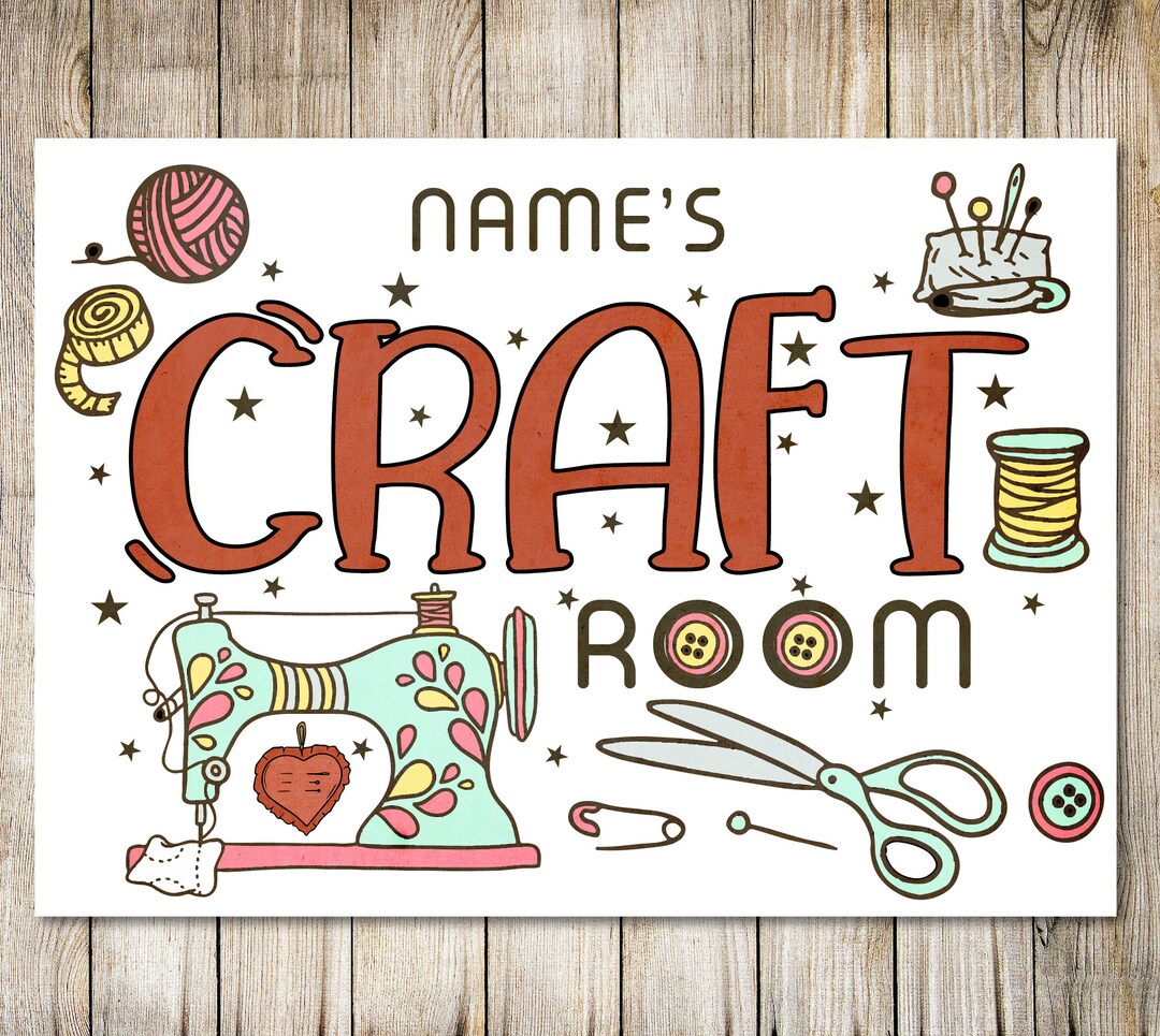PERSONALISED Craft Room Sign Gift for Grandma Custom Crafting Kids ...