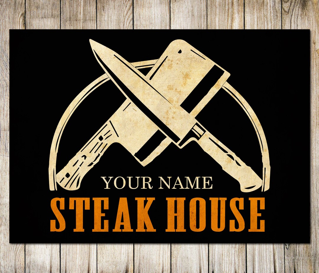 PERSONALISED Steak House Metal Sign Custom Plaque Decor Gift Kitchen ...