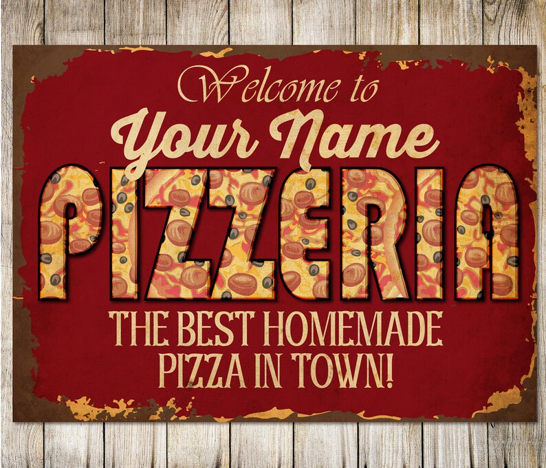 PERSONALISED Pizzeria Kitchen Family Dinner Italian Homemade Pizza Oven ...