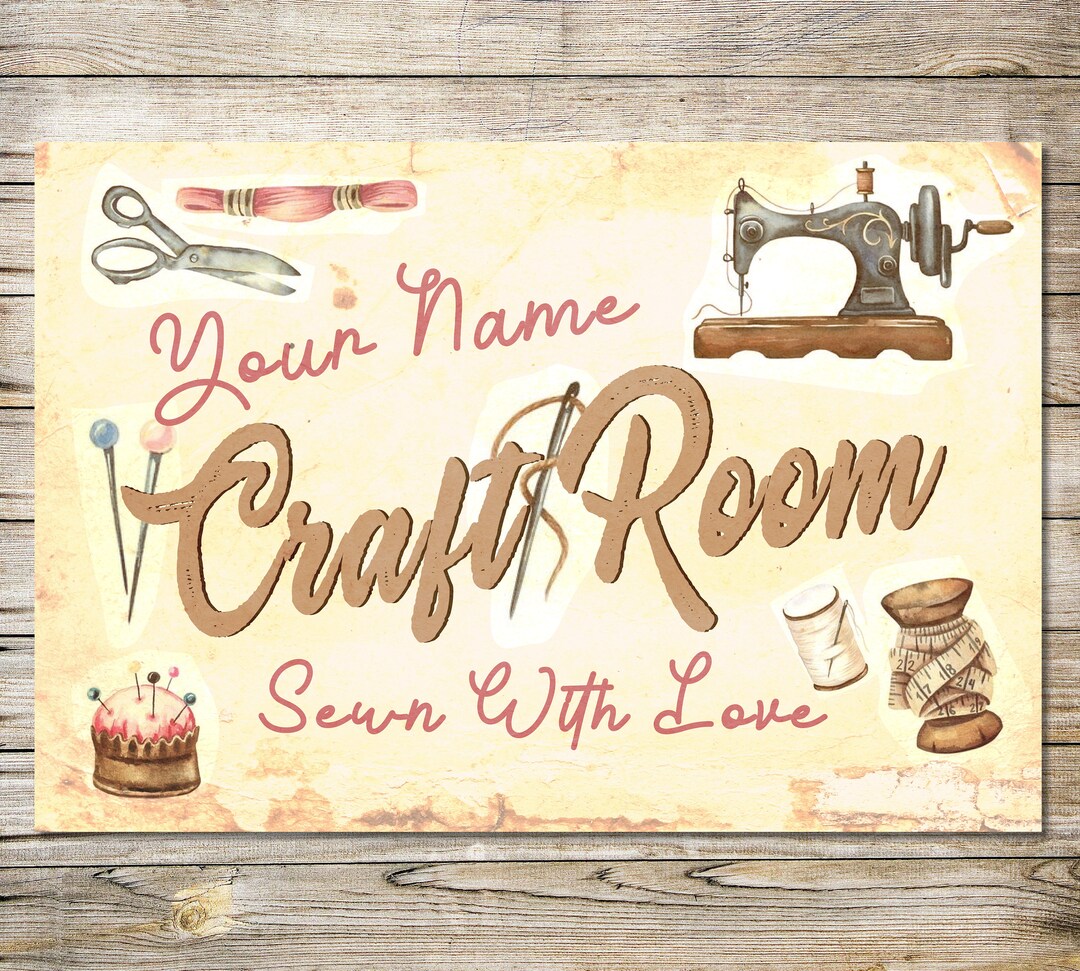 PERSONALISED Craft Room Sign Sewing Room Sign Wall Art Custom Gift ...