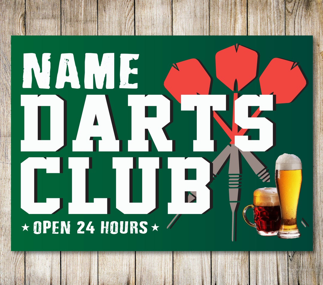 PERSONALISED Darts Club Sign Home Bar Pub Man Cave Shed Garage - Etsy