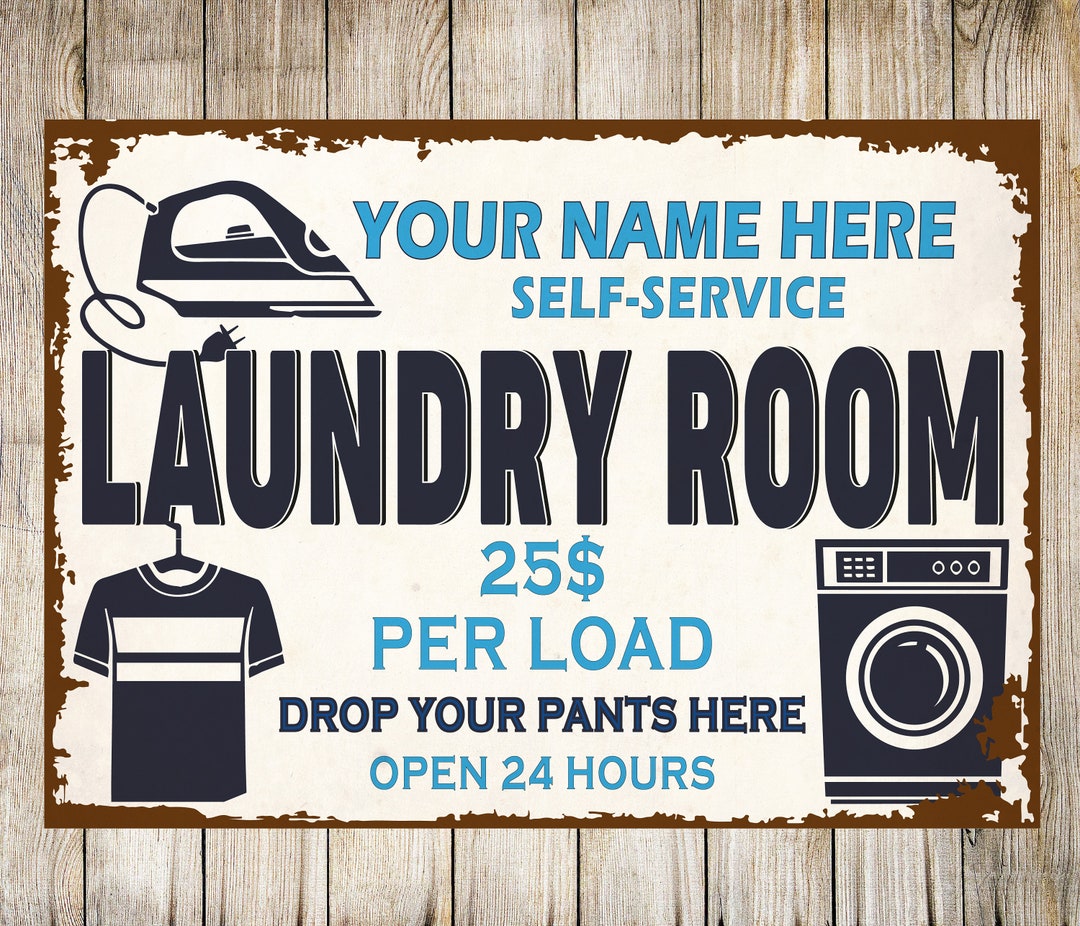 PERSONALISED Metal Plaque Laundry Room Sign Drop Your Pants Customised ...