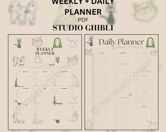 Studio Ghibli Daily/weekly Planner| Cute Anime| Daily Planner Printable ...