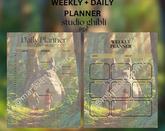 Studio Ghibli Daily/weekly Planner| Cute Anime| Daily Planner Printable ...