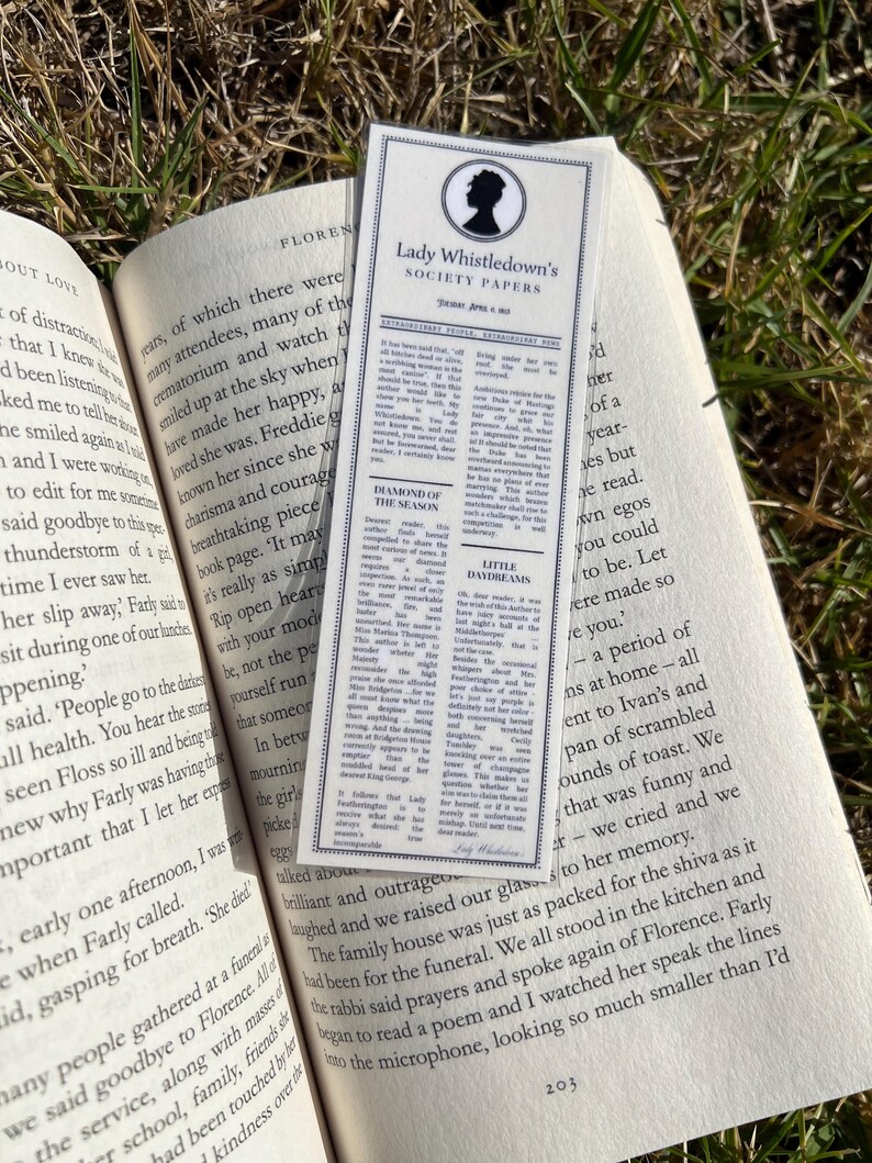 BRIDGERTON Lady Whistledown Bookmark - Etsy