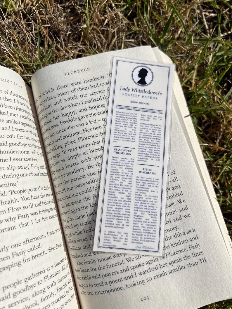 BRIDGERTON Lady Whistledown Bookmark - Etsy