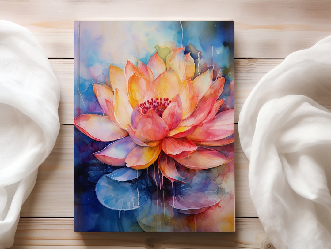 Custom Lotus Journal, Personalized Journal, Lotus Flower Gifts, Yoga ...