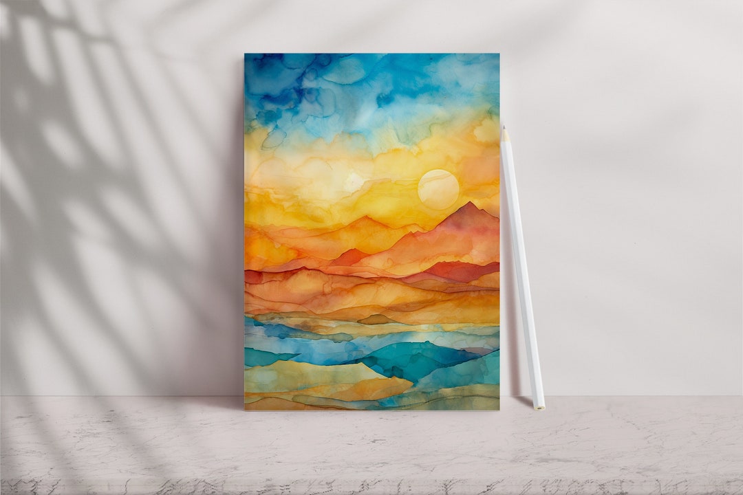 Custom Sunset Journal, Personalized Watercolor Journal, Unique Birthday ...