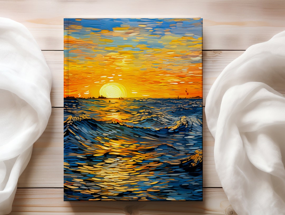 Custom Ocean Journal, Personalized Sunset Journal, Dotted Gratitude ...