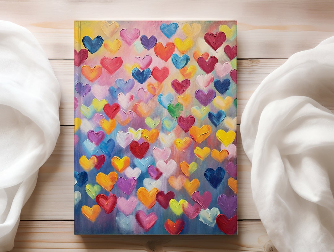 Custom Scattered Hearts Journal, Personalized Heart Journal, Love ...