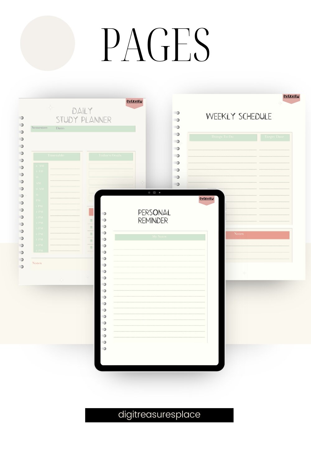 Student Academic Planner, Digital Planner, Student Notebook ...