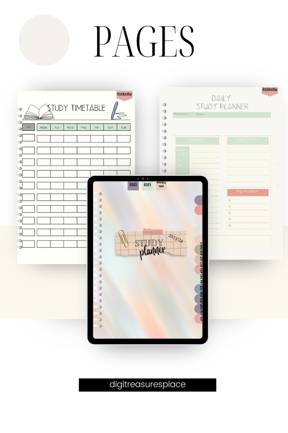 Student Academic Planner, Digital Planner, Student Notebook ...