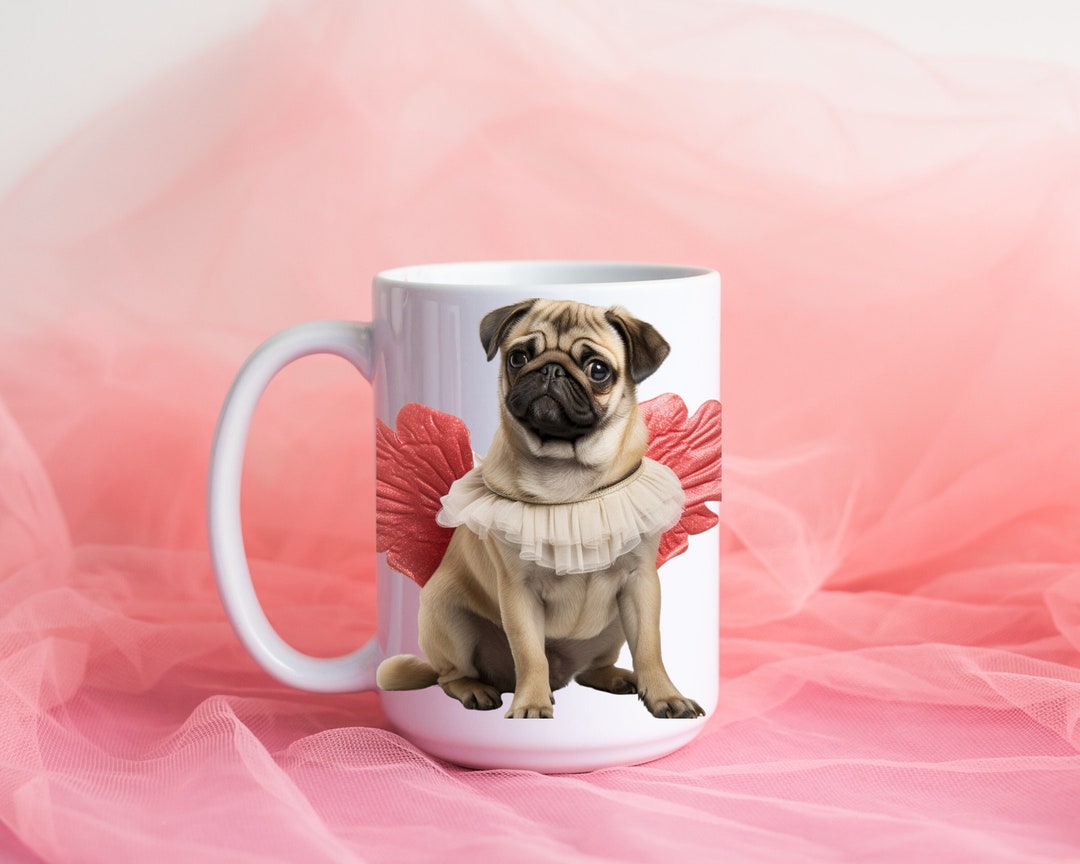 Pug Cupid Mug Adorable Valentine's Day Gift for Dog Lovers - Etsy