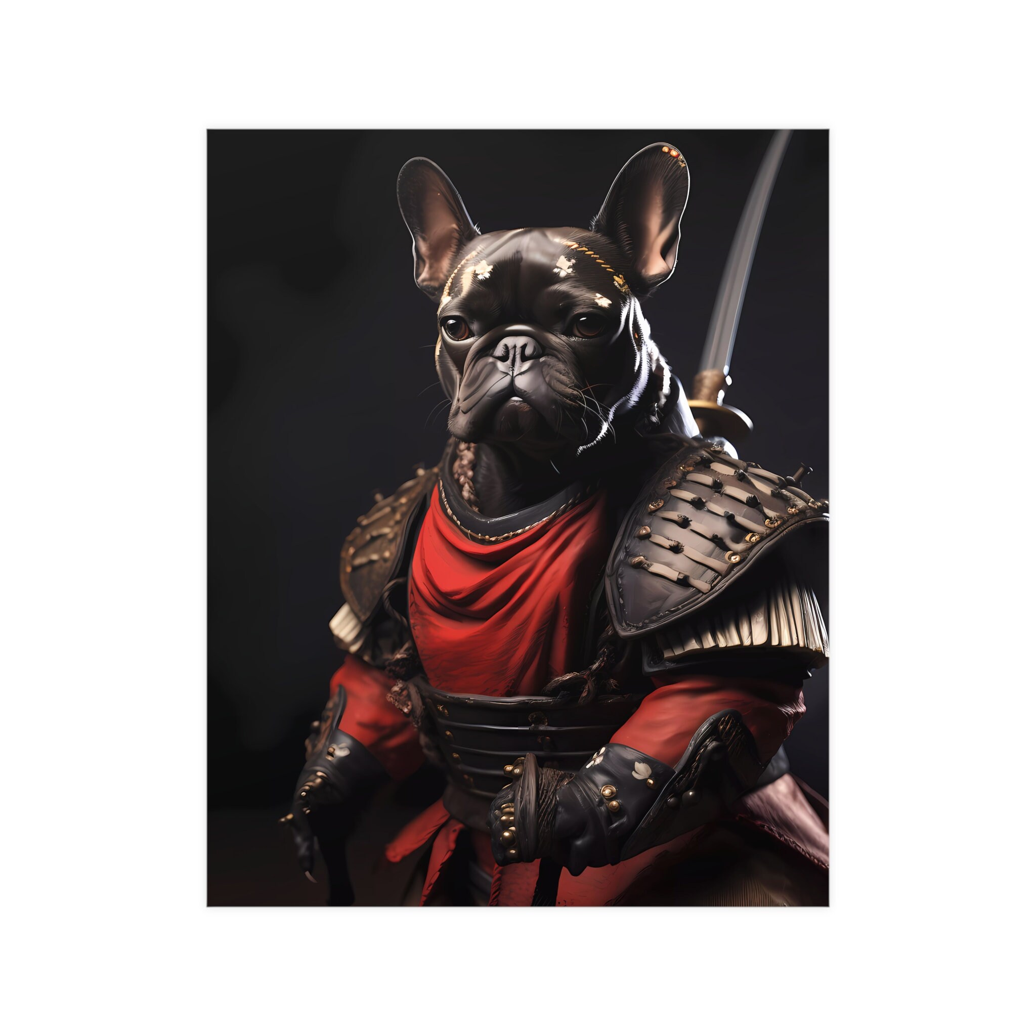French Bulldog Samurai Comic Poster Quirky Dog Art for Unique Decor - Etsy