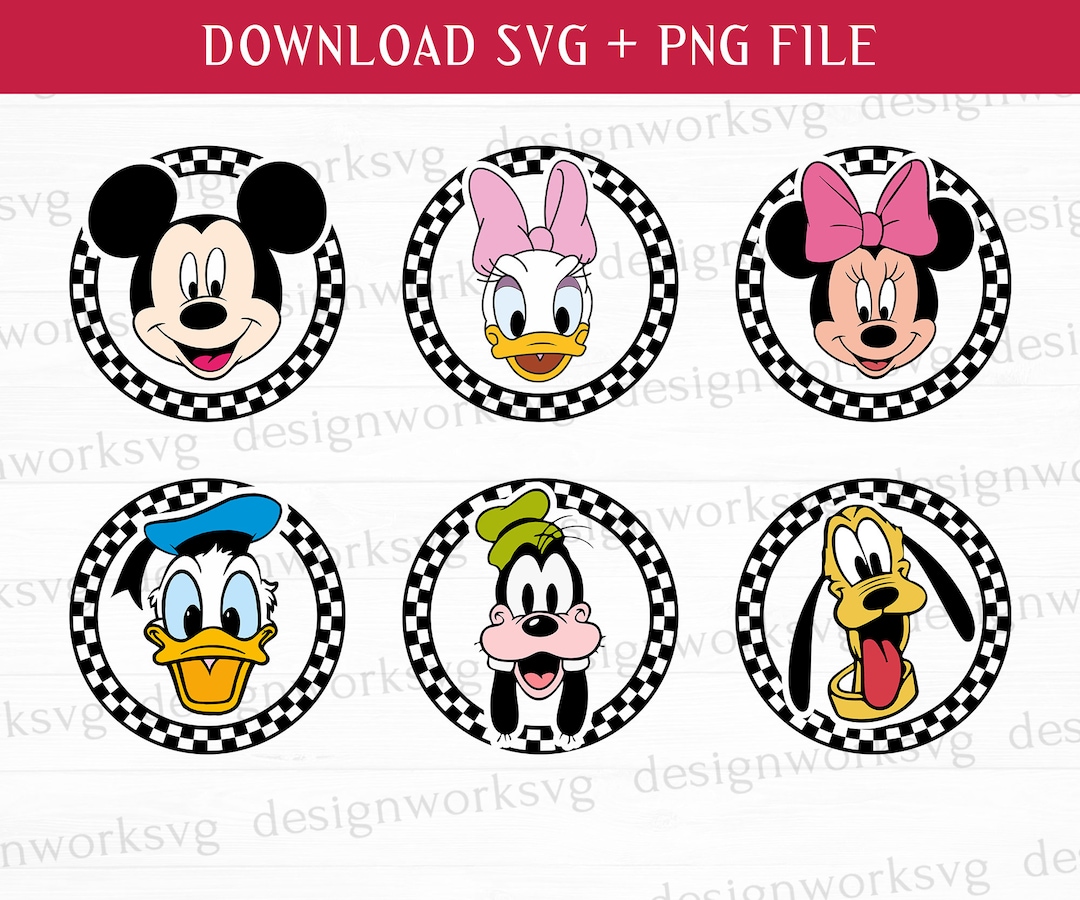 Checkered Mouse and Friends SVG, Family Vacation Svg, Retro Friends Svg ...