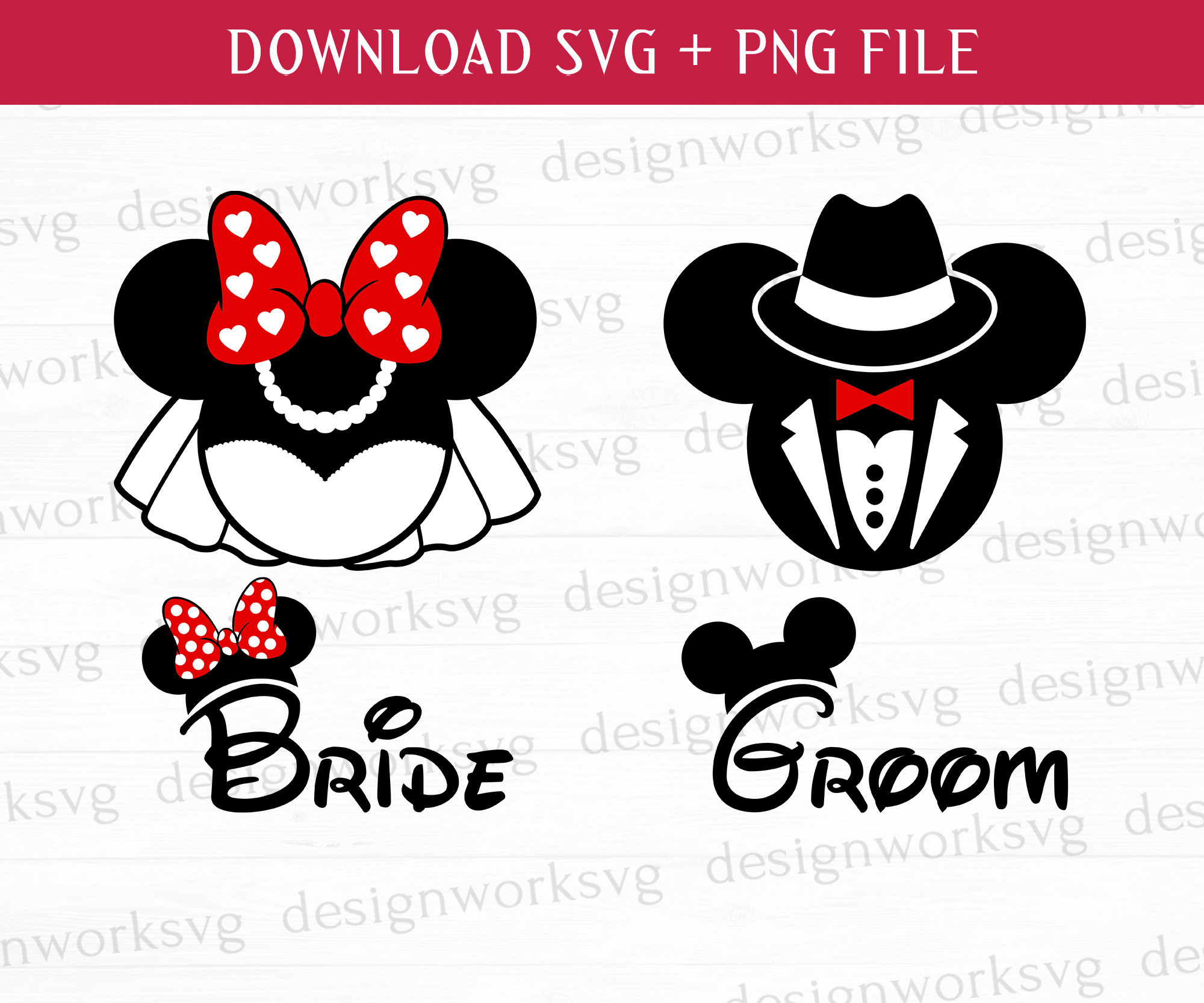 Mouse Bride Svg, Mouse Groom Svg, Printable Files, Png for Sublimation ...