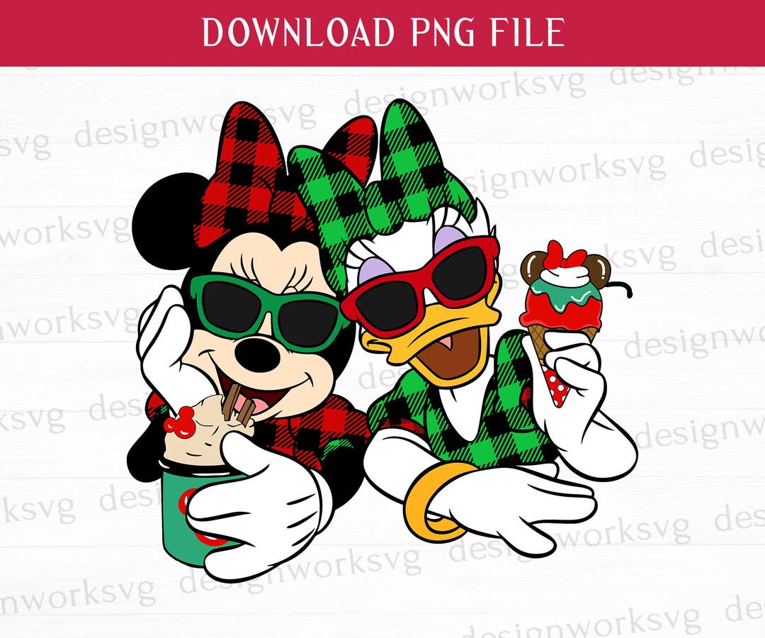 Miss Mouse and Miss Duck Png, Merry Christmas Png, Christmas ...