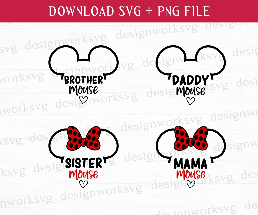 Brother Mouse Svg Dady Mouse Svg Sister Svg Mama Mouse - Etsy