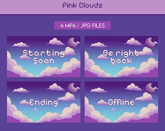 Pink Lofi Desk Overlays, Animated Stream Scenes Starting Soon Screen ...