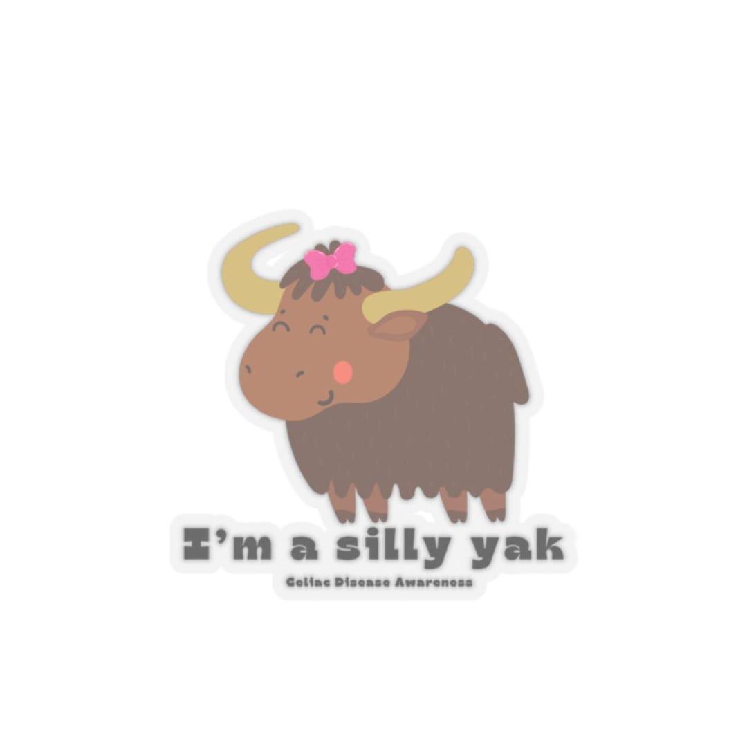 Silly Yak Sticker for Celiac Awareness, Pink Bow Sticker, Gluten-free ...