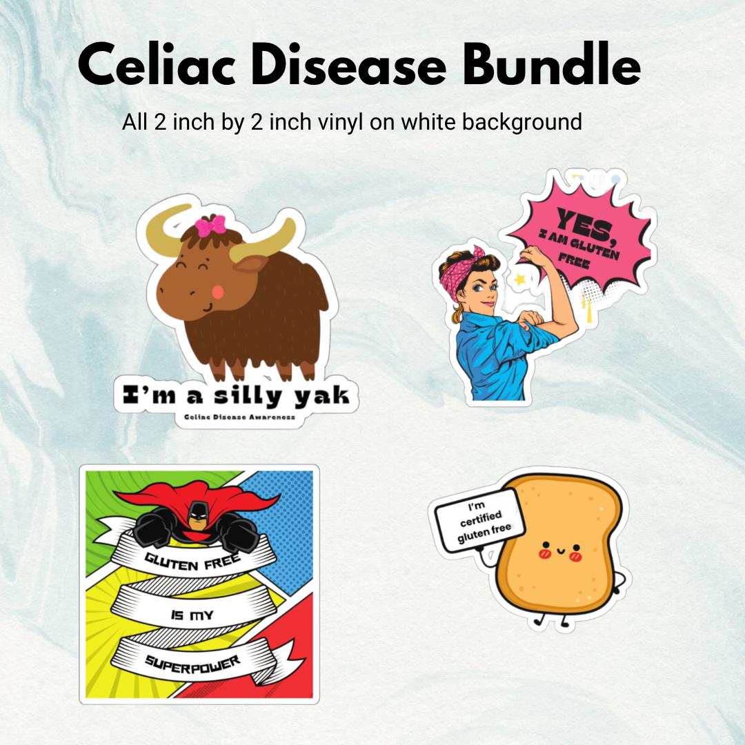 Whimsical Gluten Free Sticker Set - Celebrate Celiac Awareness With Fun ...