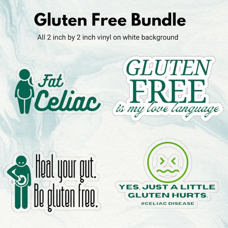 Whimsical Gluten Free Sticker Set Celebrate Celiac Awareness With Fun ...