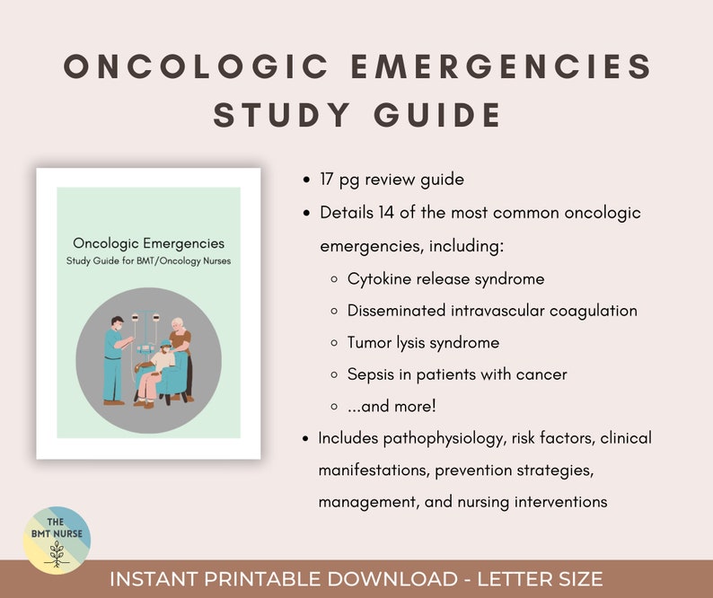 Oncologic Emergencies Study Guide for BMT and Oncology Nurses - Common ...