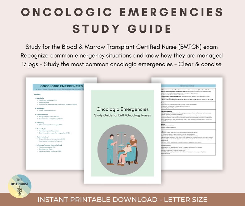 Oncologic Emergencies Study Guide for BMT and Oncology Nurses - Common ...