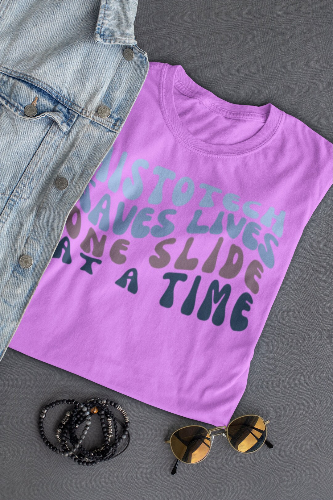 Histology Shirt Histotech Saves Lives Gift Unisex Heavy Cotton Tee Lab ...