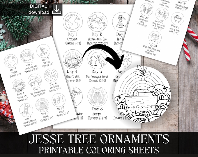 Printable Jesse Tree Ornaments: Advent Activity (PDF Download) - Etsy ...