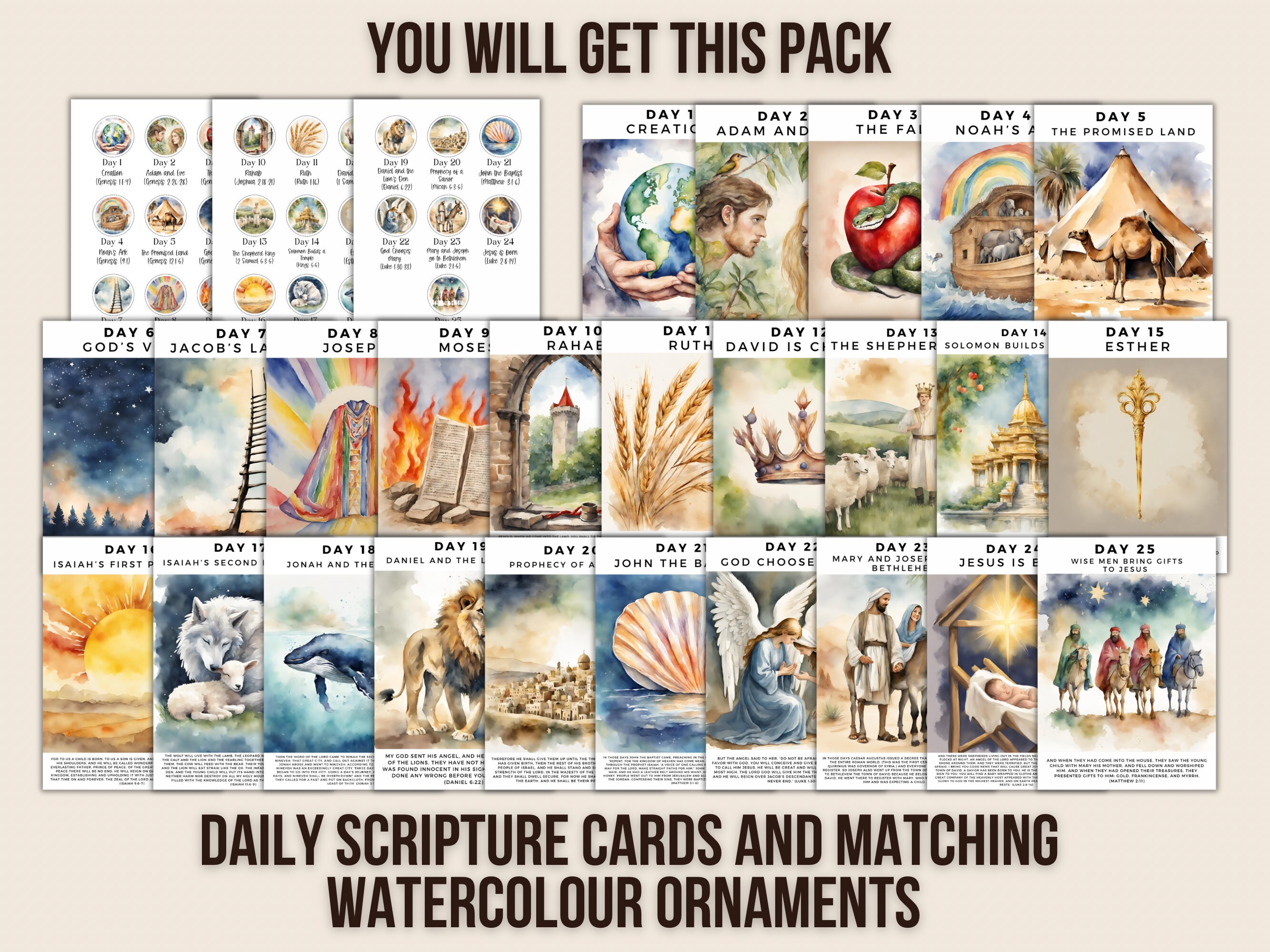 Jesse Tree Printable | Jesse Tree Ornaments | Advent Ornaments ...