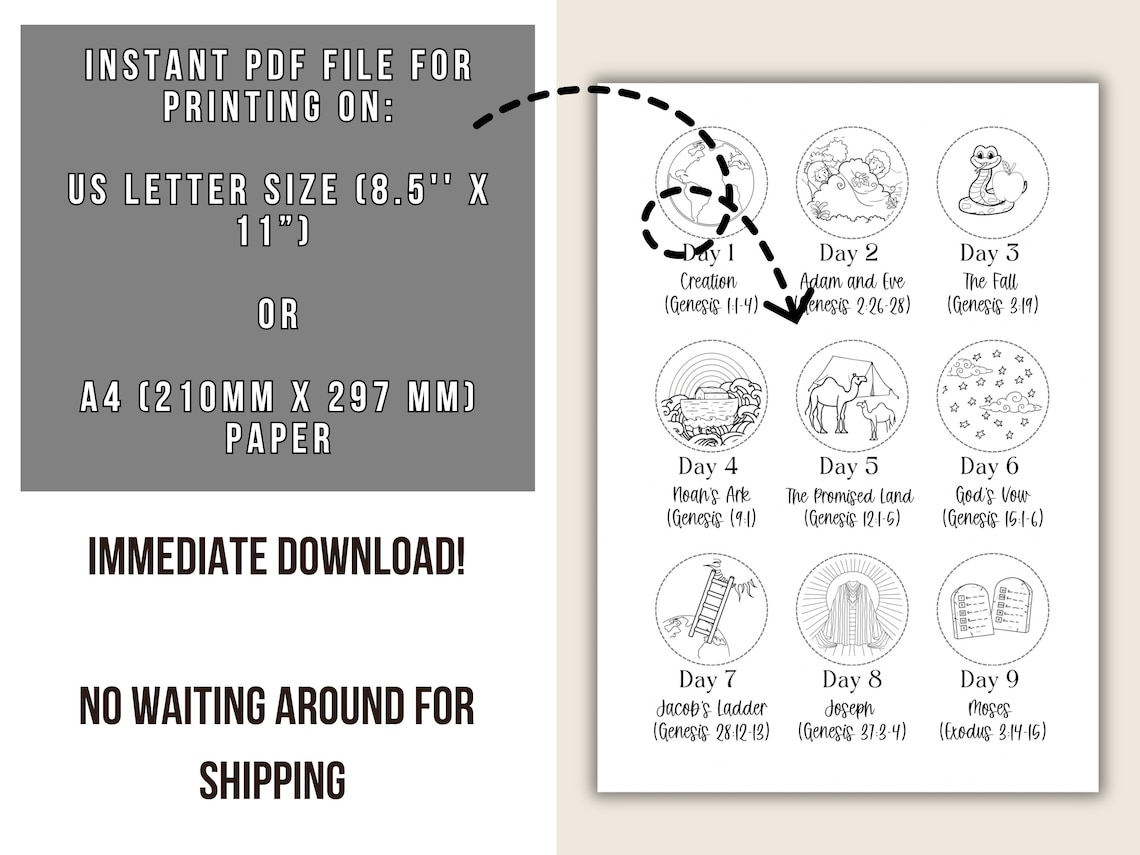 Jesse Tree Ornaments Printable, Printable Jesse Tree Activity, Catholic ...