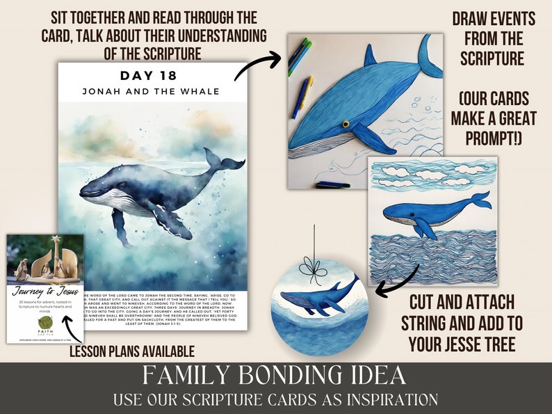 Jesse Tree Printable Advent Cards Jesse Tree Ornaments Catholic Advent ...