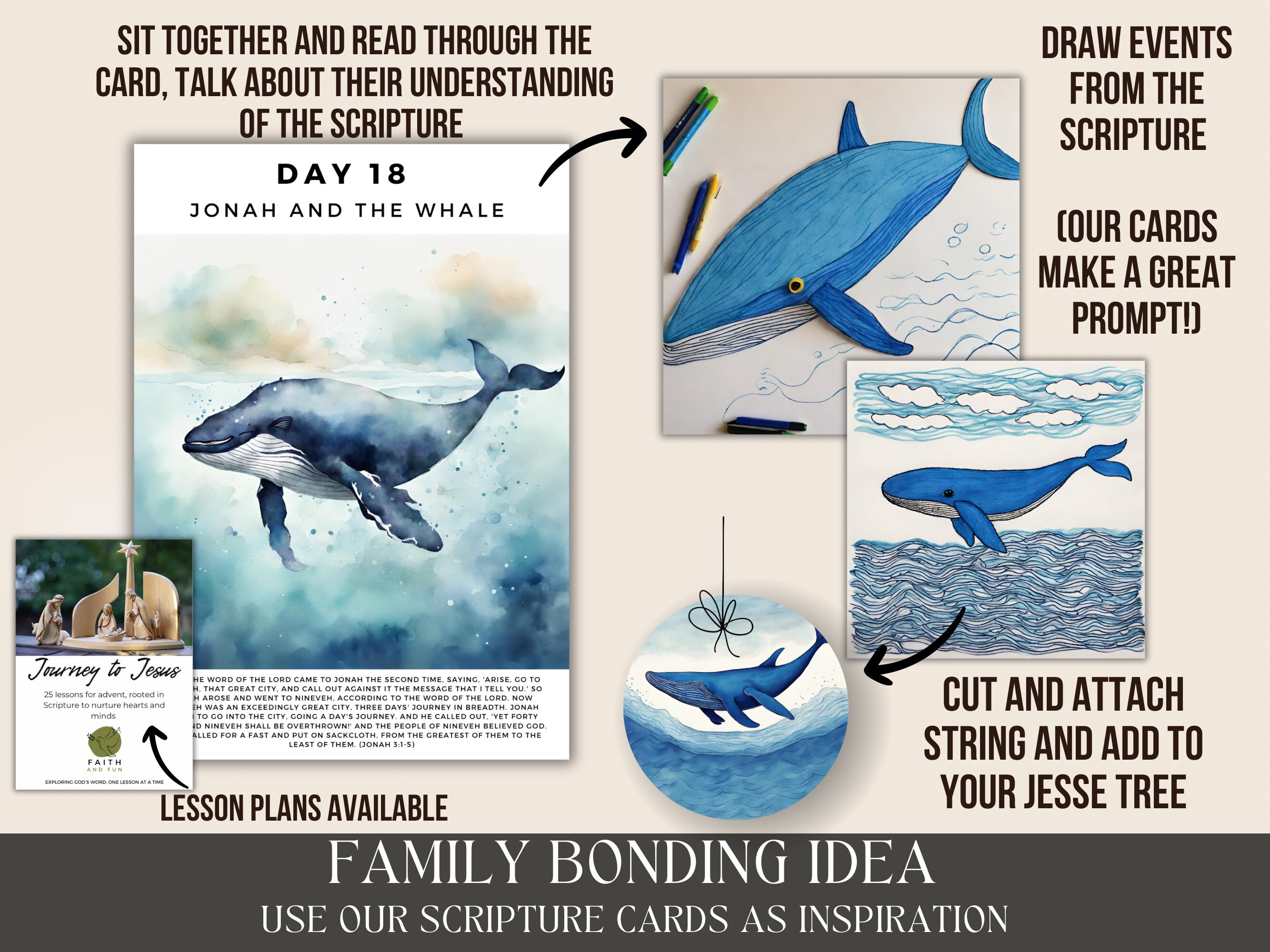 Jesse Tree Printable | Advent Cards | Jesse Tree Ornaments | Catholic ...