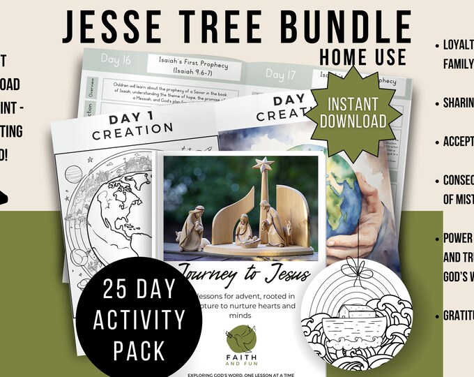 DIY JESSE TREE - Printable Pdf Jesse Tree Coloring Book - Christmas ...