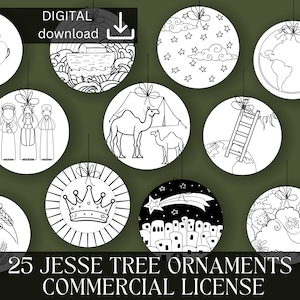 Jesse Tree Ornaments Printable, Printable Jesse Tree Activity, Catholic ...