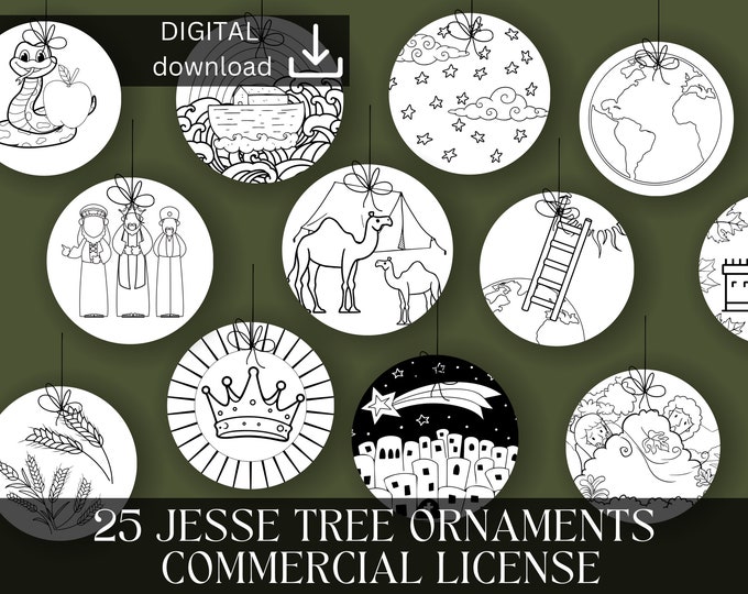Printable Jesse Tree Ornaments: Advent Activity (PDF Download) - Etsy ...
