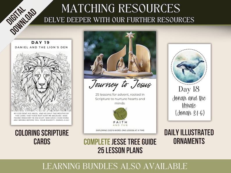 Jesse Tree Ornaments Printable, Printable Jesse Tree Activity, Catholic ...